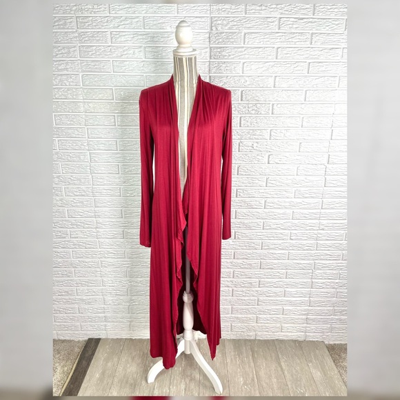 Heart & Hips | Sweaters | Heart Hips Long Maroon Open Waterfall ...